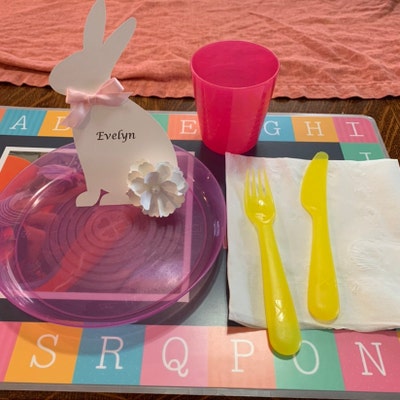 Easter Bunny Place Cards, Easter Table Setting, Rabbit Seating Card ...