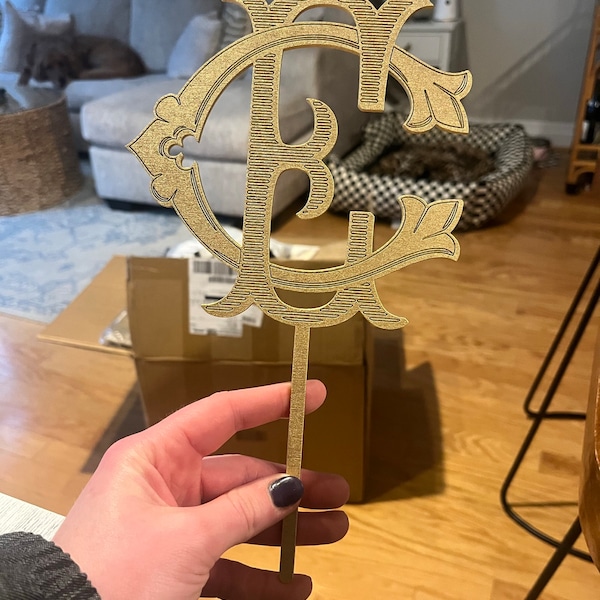Monogram Cake Topper, Wedding Cake Topper, Personalized Wedding Cake ...