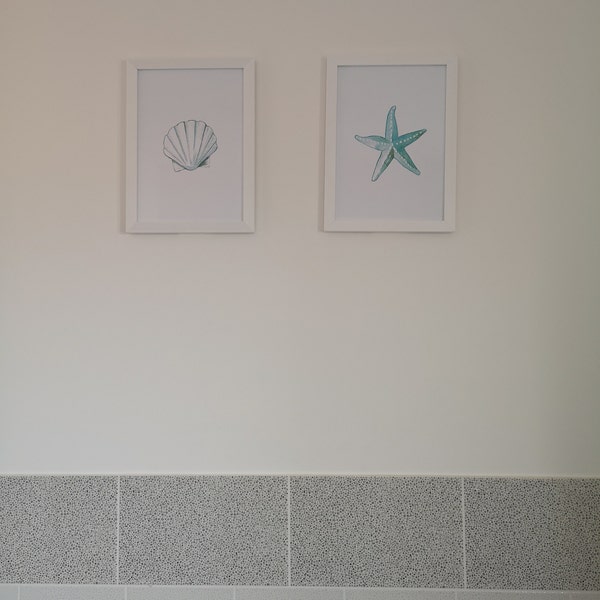 Shape | Star, Bathroom Wall Prints, Framed Toilet Print, 2 Piece Framed ...