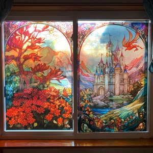 Tree of Life Stained Glass Window Cling Tree of Life Faux Stained Glass ...