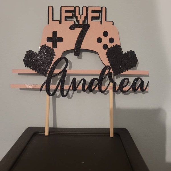 Gamer Layered Svg Cake Topper; Personalize Name and Age of Birthday ...
