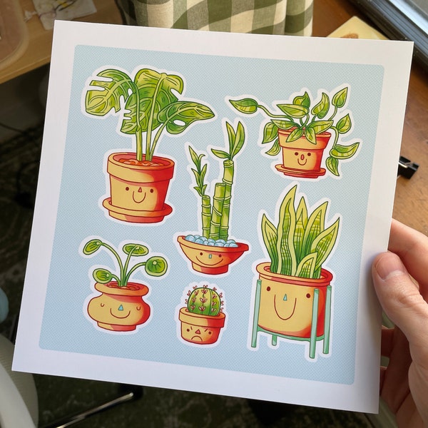 Happy Planters Stickers Set of 6 - Etsy