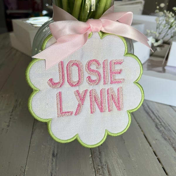 1" Inch Carsyn Bevel Two Tone Modern Type Embroidery Font Herrington ...