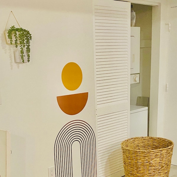 Boho Colorblock Wall Decals - Removable Wall Stickers, Abstract Modern ...