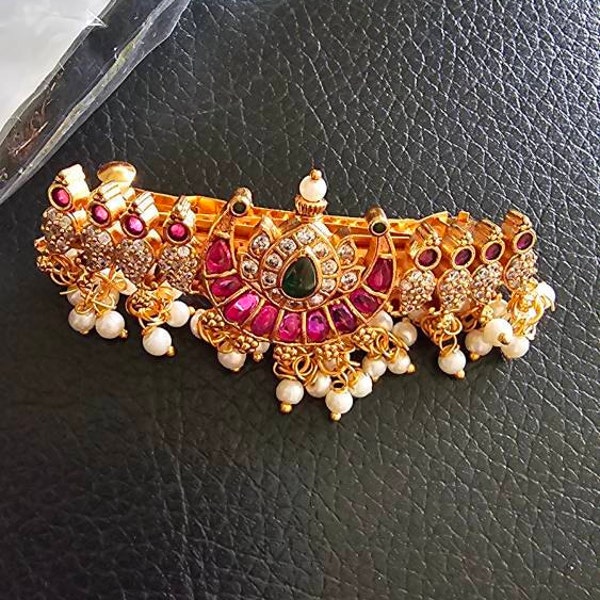 Traditional Mango Long Haram With Red Stone and Earrings/ South ...