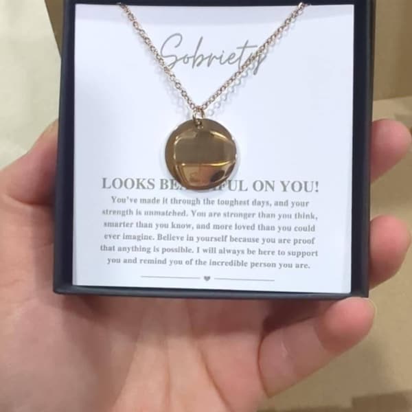 Sobriety Gift for Women, Personalized Birth Flower Necklace, Sobriety ...