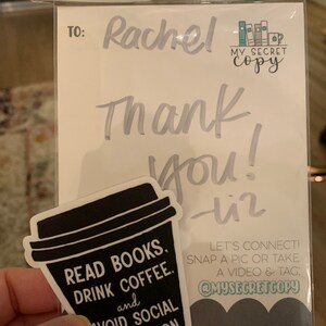 Antisocial Sticker Bookish Stickers Gifts for Readers Coffee Lover Book ...