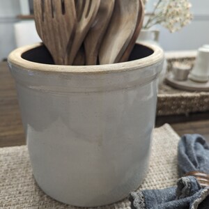 Antique Primitive Dark Brown Stoneware Crock 6.25'' Tall Primitives ...