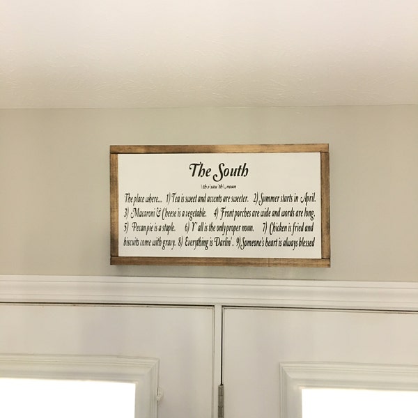 The South Painted Wood Sign: Modern Farmhouse Decor - Etsy