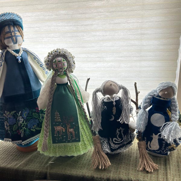 Pumpkin Baba Yaga With the Moon Handmade Ethnic Folk Traditional Doll ...