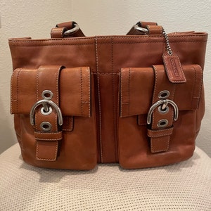 Coach Poppy Whipstitch 19004 Varchetto Tan Leather Bag Braided Strap ...