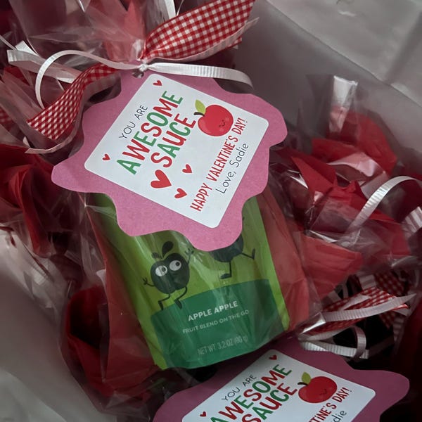 Classroom Valentine Sticker - Awesome Sauce Valentine Sticker ...