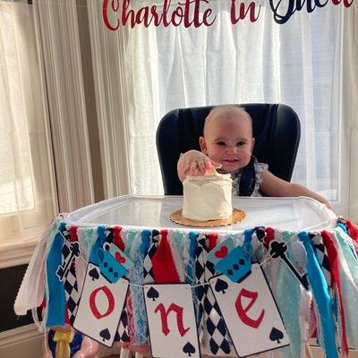 Alice in Onderland High Chair Banner for Girl First Birthday ...