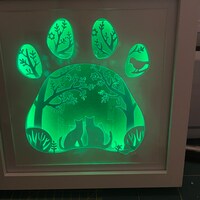 2,3,4 Cats Paw Shadow Box SVG, 3d Papercut SVG, Layered Paper Art ...