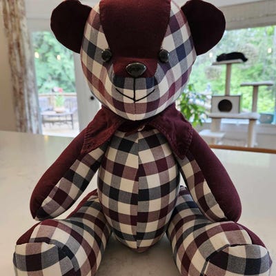 Keepsake Memory Bear-jointed, Upcycled From Your Own Fabric, Sweaters ...
