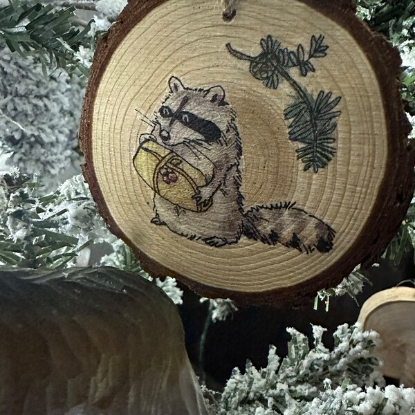 Woodland Mouse Woodslice Christmas Tree Decoration, Tag, Gift, Perfect Secret Santa Gift ...