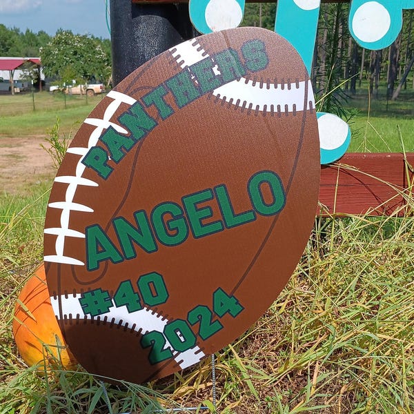 Personalized Football Yard Signs With Team, Name, Number, & Year - Etsy