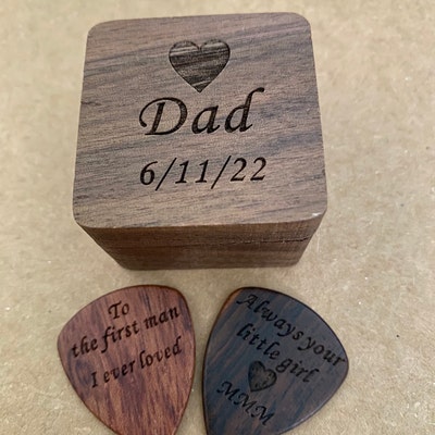 Personalized Wood Guitar Pick Box, Custom Wooden Plectrum Pick ...
