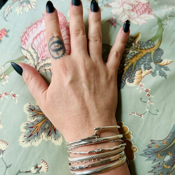 Sterling Silver Cuff Bracelet - Etsy