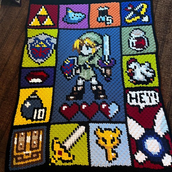 The Legend of Zelda Inspired Graph for Blanket, C2C, Written ...