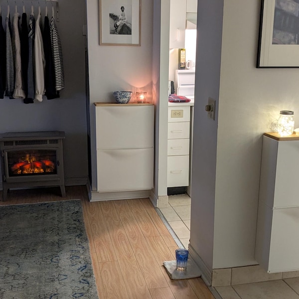 Custom Wooden Shelf for 2 Ikea TRONES Shoe Cabinet - Wall Mounted ...