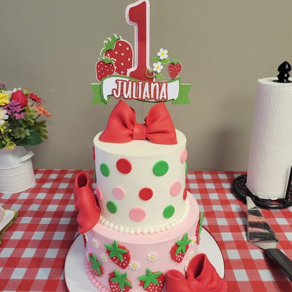 Strawberry Cake Topper, Sweet One, Two Sweet Birthday - Etsy