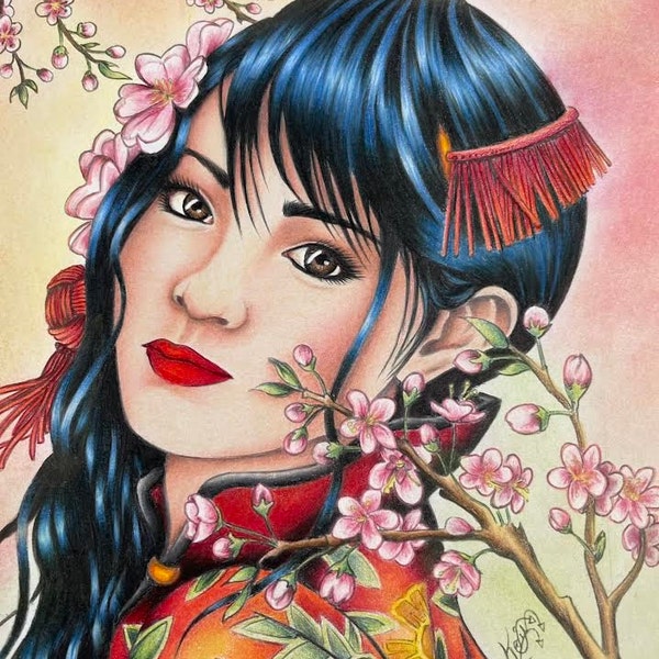 Sawako / Kevin Teoart / Coloring Page / Grayscale Illustration ...