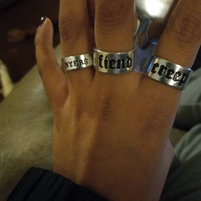 Creep Ring, Horror, Gothic, Halloween, Goth Jewelry, Aluminum Cuff Ring ...