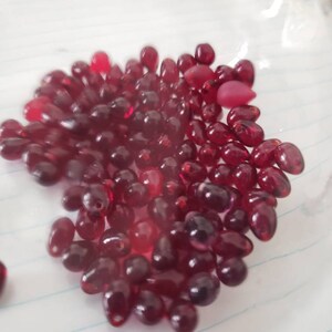 5x7mm Garnet Red Tiny Teardrop 25pcs Czech Glass Drops Beads Dark Red ...