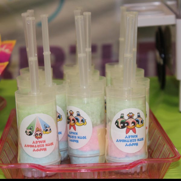 Cotton Candy Party Favors - Push-pop Party Favors - Gourmet Cotton ...