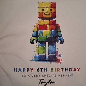Personalised Birthday Card Building Blocks Theme Son, Grandson, Nephew ...