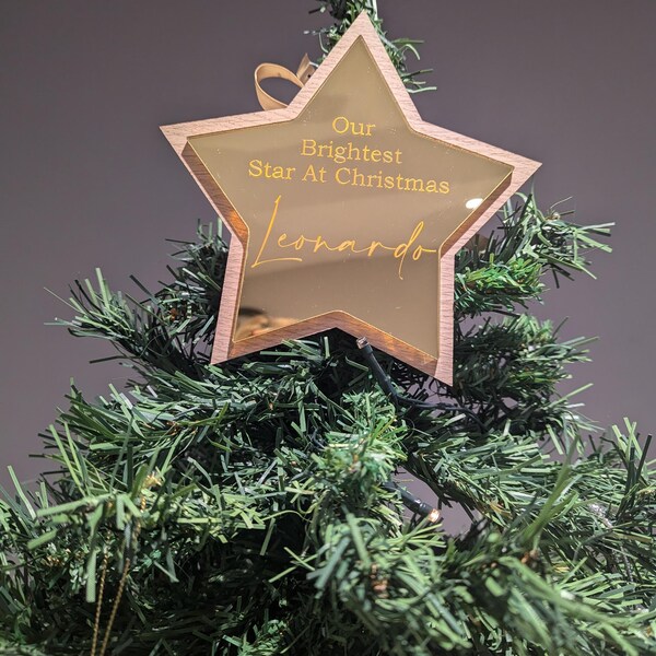 Mum in Loving Memory Christmas Tree Topper Angel Star, Memorial Tree ...