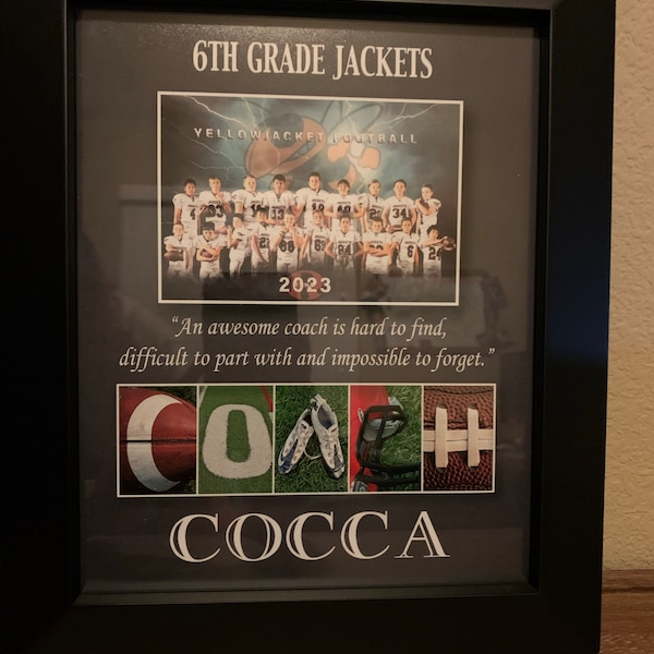 Custom Printable Gift for Football Coach, Team Gift for Football Coach ...