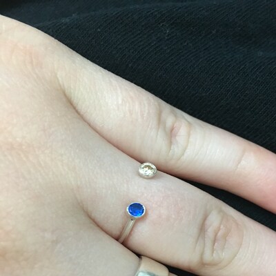 Dual Birthstone Ring. Two Stone Ring. Gemstone Couples Ring. Sterling ...