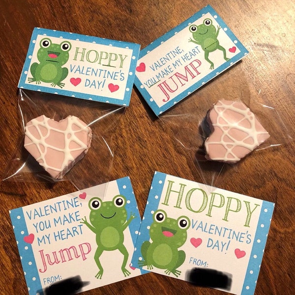 Frog Valentine's Day Cards, Bag Toppers, and Hang Tags! Hoppy Valentine ...
