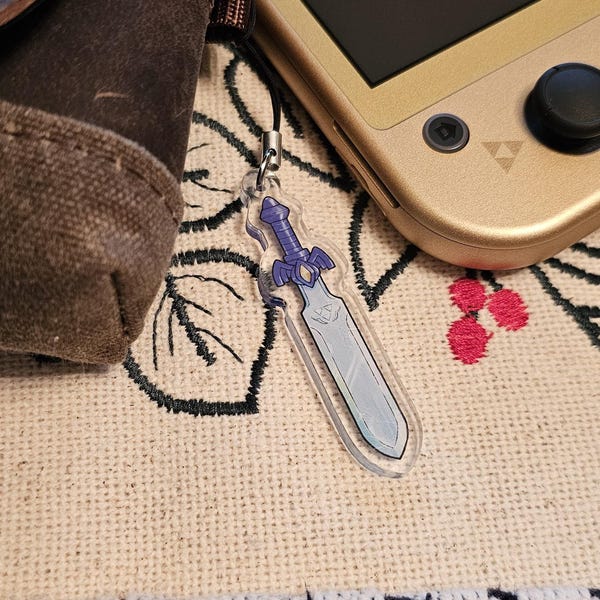 Video Game Sword Clear Acrylic Charm | Phone Charm, Video Game Charm ...