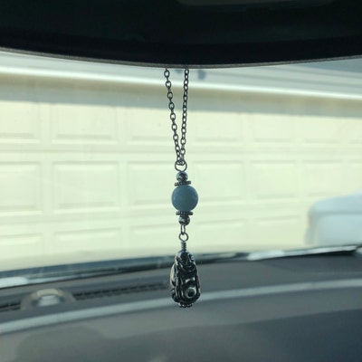 Buddha Car Rear View Mirror Charm Hanging, Auto Hanger Ornament Dangler ...