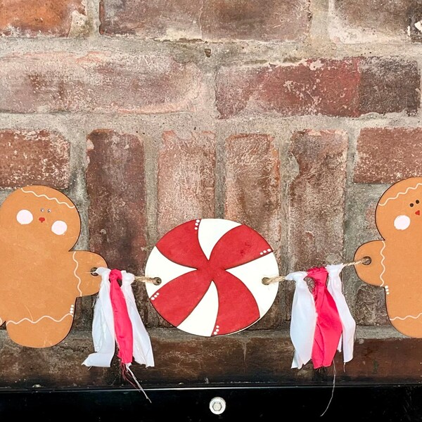Gingerbread Garland| Christmas SVG| Laser Cut Christmas Garland| Glow ...