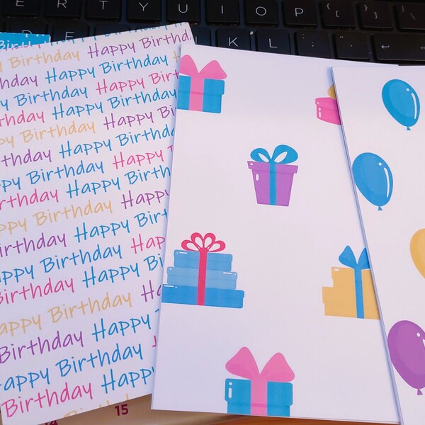 Happy Birthday Text, Happy Birthday Digital Paper, Digital Paper ...