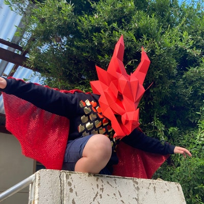 Dragon Mask, Red Dragon Costume, Paper Craft Template, Cosplay ...
