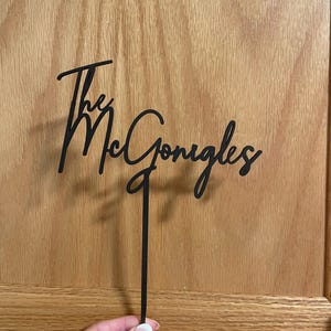 Custom Script Wedding Cake Toppers for Wedding, Last Name Cake Topper ...