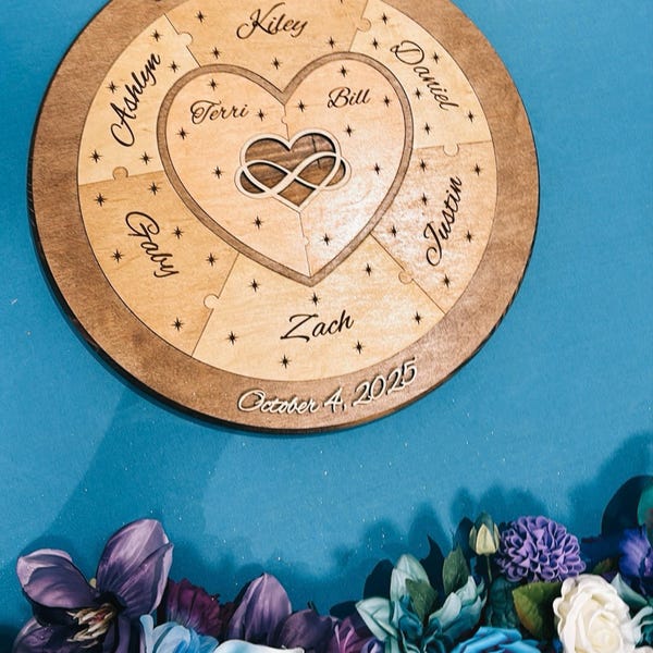 Unity Ceremony Puzzle, Rustic Style Puzzle, Removable Puzzle Pieces ...