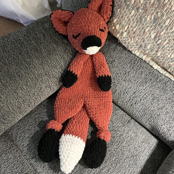 FOX Snuggler Plush Lovey Crochet Pattern PDF | Forest Animal Security ...