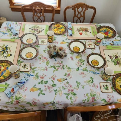 Easter Cloth Dinner Napkins Easter Patchwork Bunny Rabbits, Baby Chicks ...