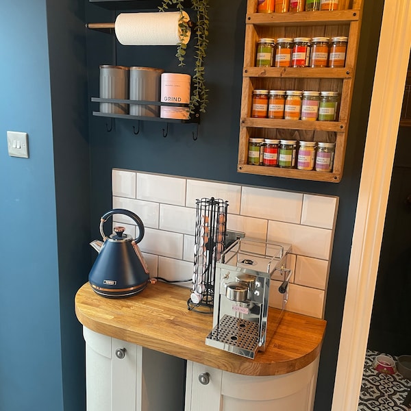 Handmade Wooden Rustic Spice/herb Rack/ Kitchen Storage/spice Shelf ...