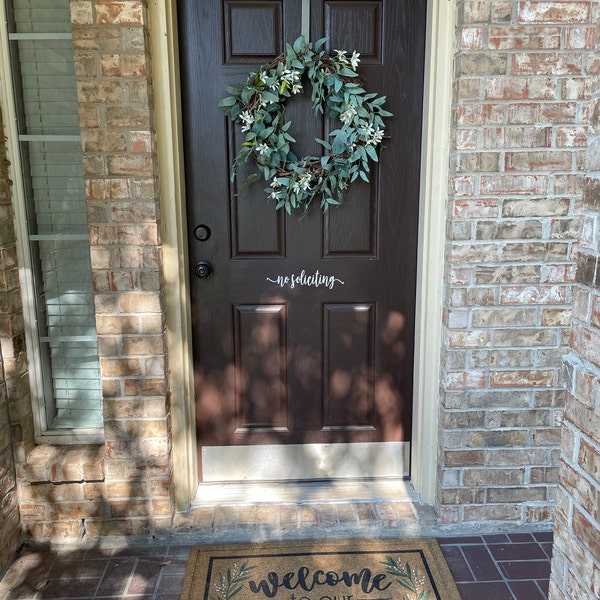 No Soliciting Sign | No Soliciting Vinyl Decal | Door Decal | Front ...
