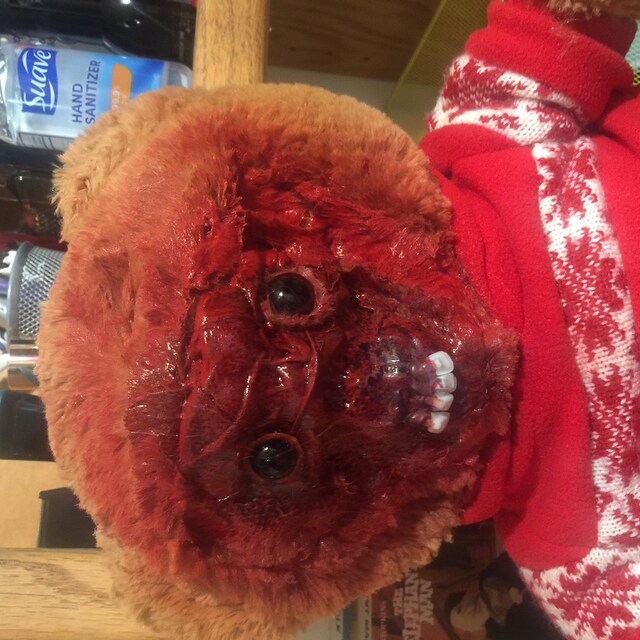 Teddy bear rips face off for sale store