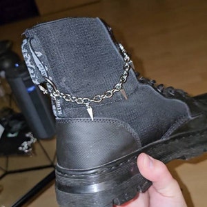 BARBED WIRE LEATHER Boot Strap, Holographic Vegan Leather Boot Chain ...