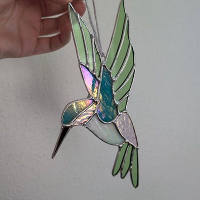 Hummingbird Stained Glass Pattern, Modern Suncatcher, Diy Stained Glass ...
