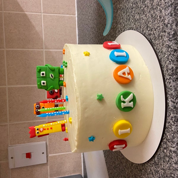 Handmade Edible Number Blocks Numberblocks Cake Topper Decoration ...